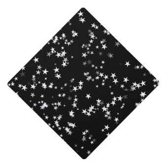 Luxurious Starry Sky Black Star Elegance Astronomy Graduation Cap ...