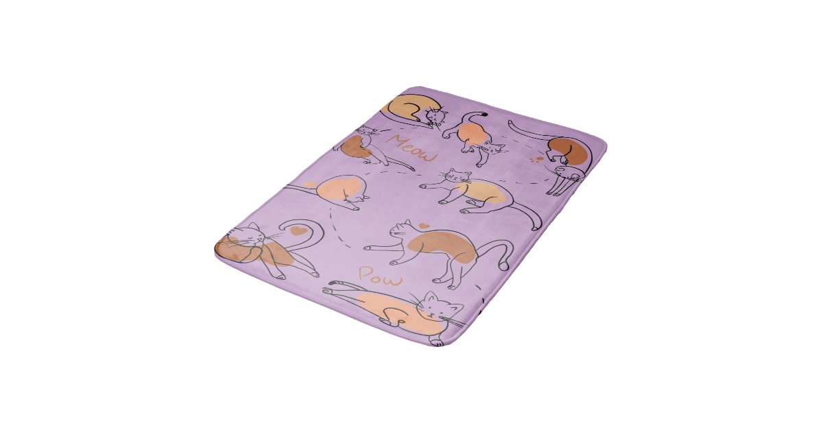Luxuriously Soft Memory Foam, Cats Bath Mat | Zazzle