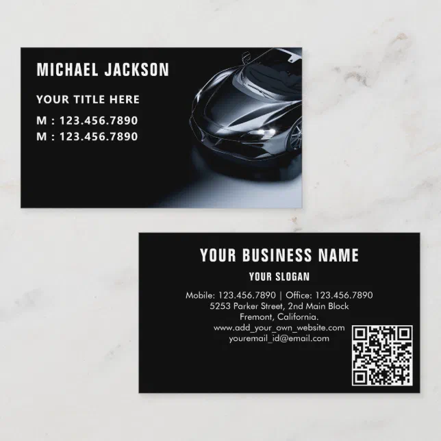 Luxury Auto Detailing Car Cleaning Repair QR Code Business Card | Zazzle