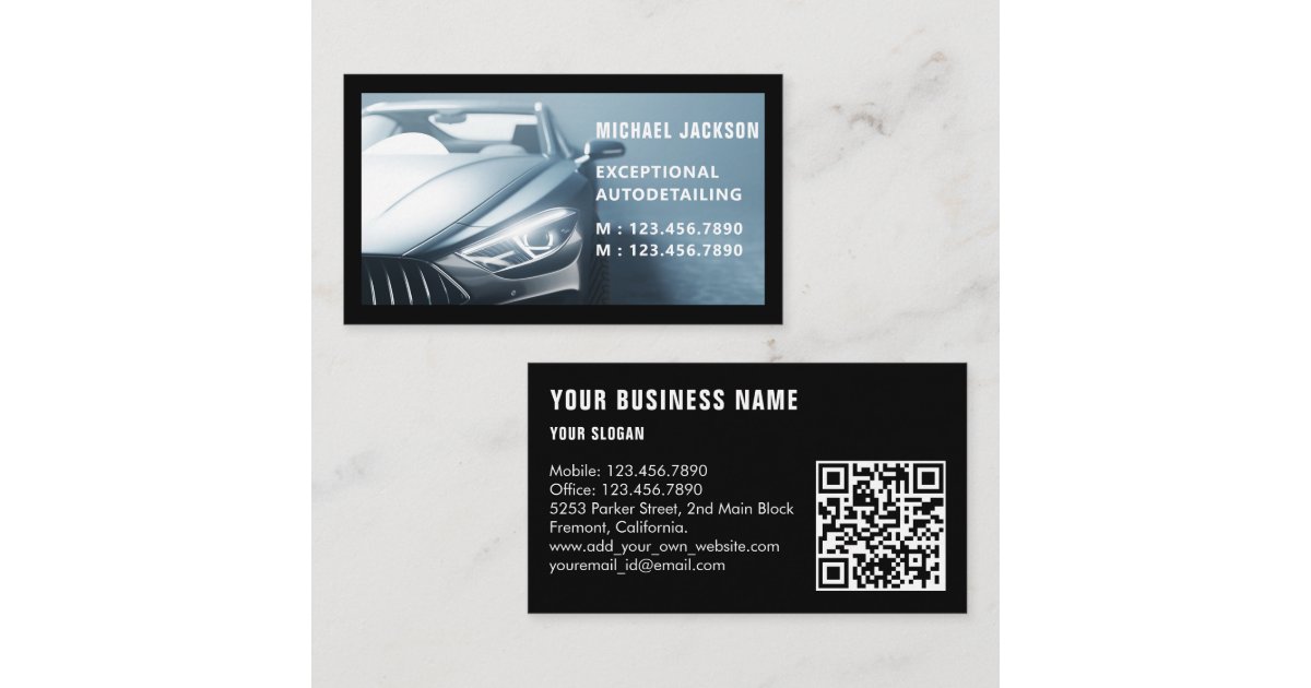 Luxury Auto Detailing Car Cleaning Repair QR Code Business Card | Zazzle