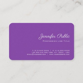 Luxury Beauty Salon Director Classy Monogram Plain Business Card | Zazzle