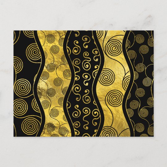 Luxury Black and Gold African Pattern Postcard | Zazzle.com