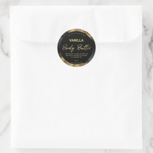 Luxury Black And Gold Ink Product Labels | Zazzle