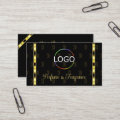 Luxury Black and Gold with Logo Patterned Letters Business Card | Zazzle