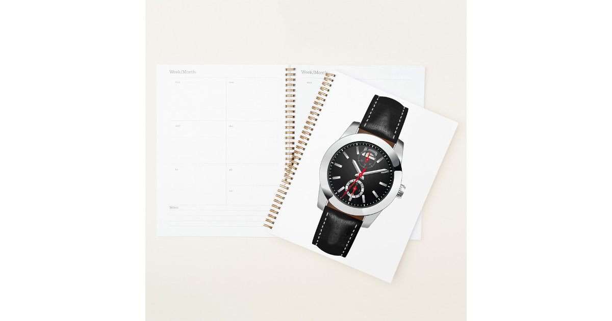 Luxury Black Chronograph Watch Stylish Timepiece Planner | Zazzle