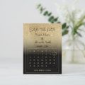 Luxury Black Gold Glitter Calendar Save the Date Announcement Postcard ...