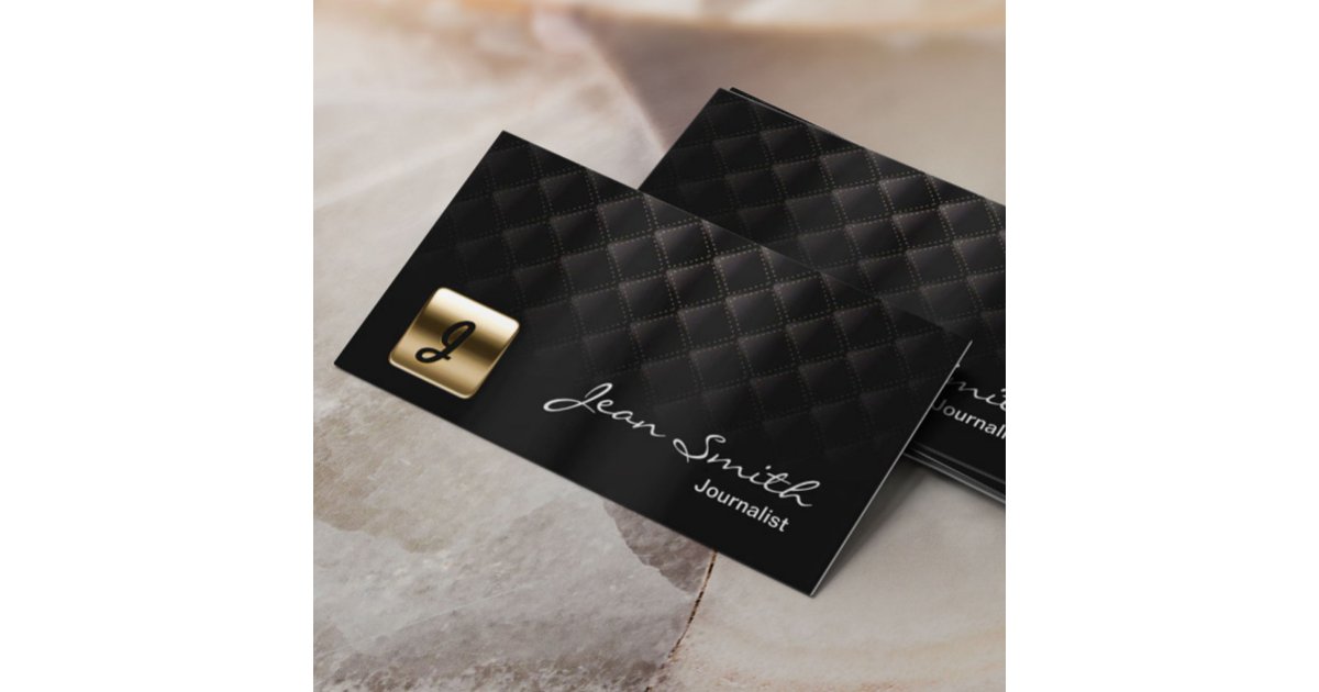 Luxury Black & Gold Journalist Business Card | Zazzle