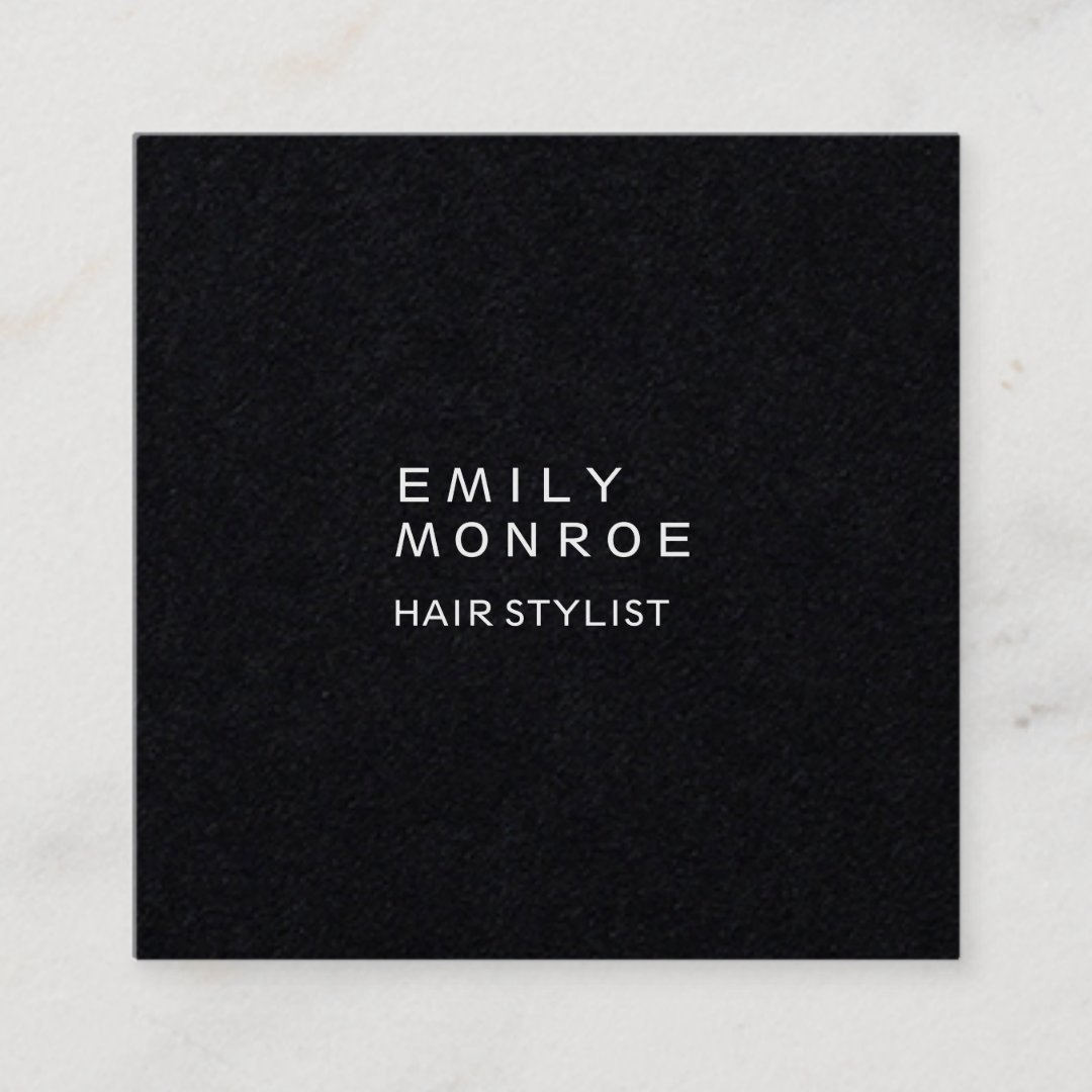 Luxury Black Modern Minimalist Professional Square Square Business Card ...
