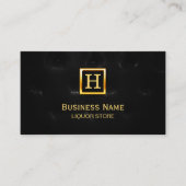 Luxury Black Quilted Leather Liquor Store Business Card | Zazzle