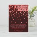 Luxury Black Red Glitter Confetti 89th birthday Invitation | Zazzle