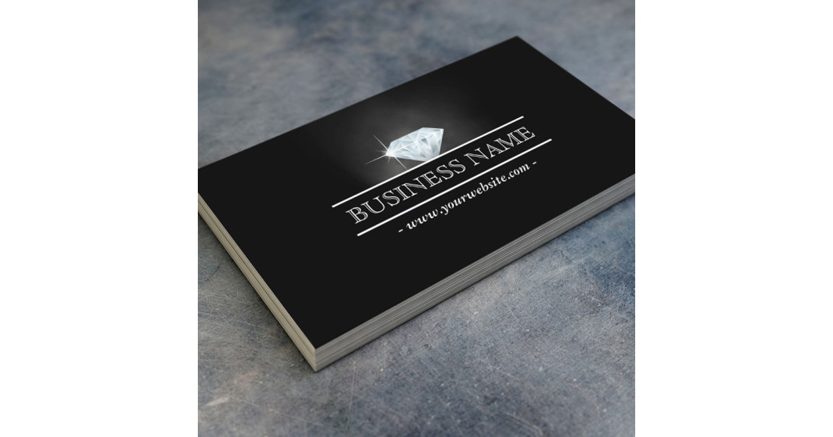 Luxury Bright Diamond Jewelry Business Card | Zazzle