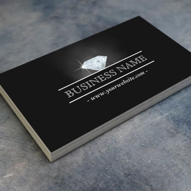 Luxury Bright Diamond Jewelry Business Card | Zazzle