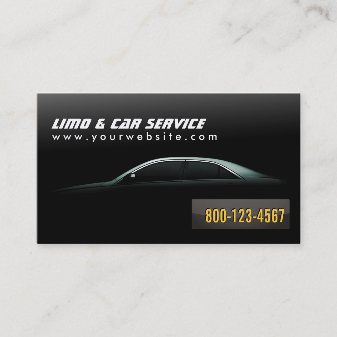 Luxury Car Limousine & Car Service Business Card | Zazzle
