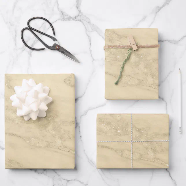 Luxury Champagne Gold Glitter Marble Customize Wrapping Paper Sheets ...