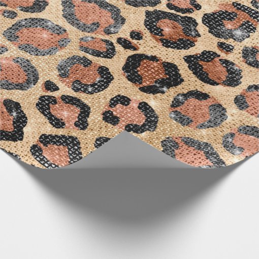 Luxury Chic Gold Black Brown Leopard Animal Print Wrapping Paper | Zazzle