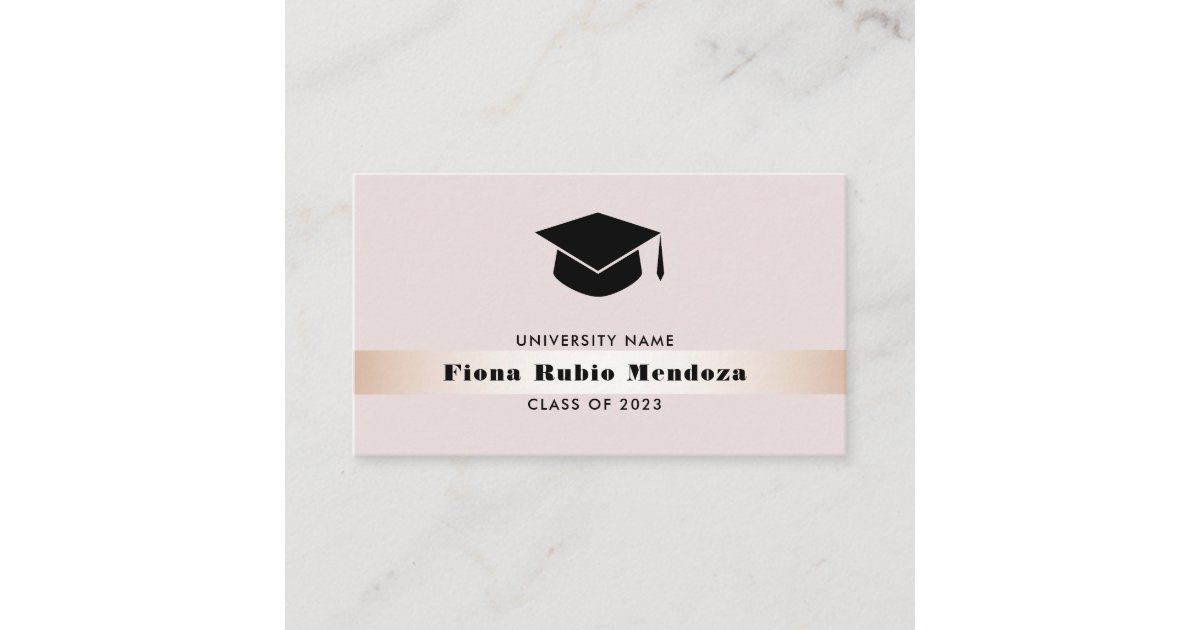 Luxury Chic Rose Gold Graduation cap Name Insert | Zazzle