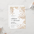 Luxury chic white gold floral lace Wedding Invitation | Zazzle