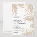 Luxury chic white gold floral lace Wedding Invitation | Zazzle