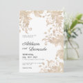 Luxury chic white gold floral lace Wedding Invitation | Zazzle
