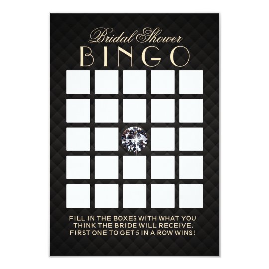 Luxury Diamond Bridal Shower Bingo Cards | Zazzle.com