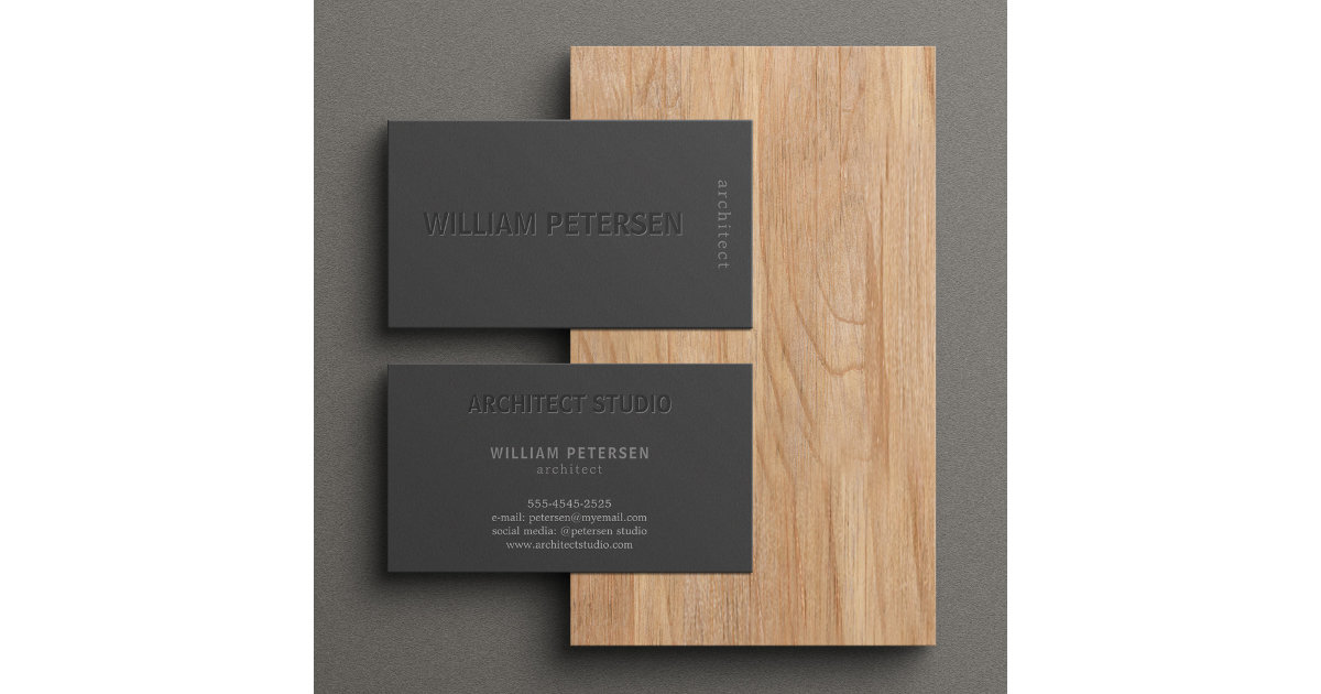 Luxury elegant matte black and grey professional business card | Zazzle