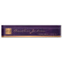 Luxury elegant purple leather gold monogrammed desk name plate | Zazzle