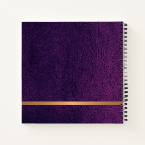 Luxury elegant purple leather gold monogrammed notebook | Zazzle