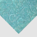 Luxury Embossed Teal Floral Vine Tissue Paper | Zazzle
