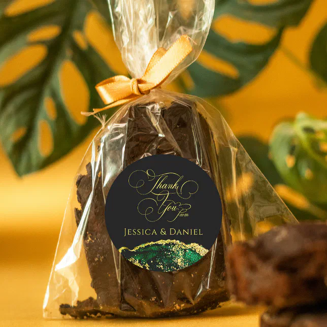 Luxury Emerald Green Gold Custom Classic Round Sticker | Zazzle