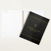 Luxury faux gold and black leather lawyer attorney planner | Zazzle