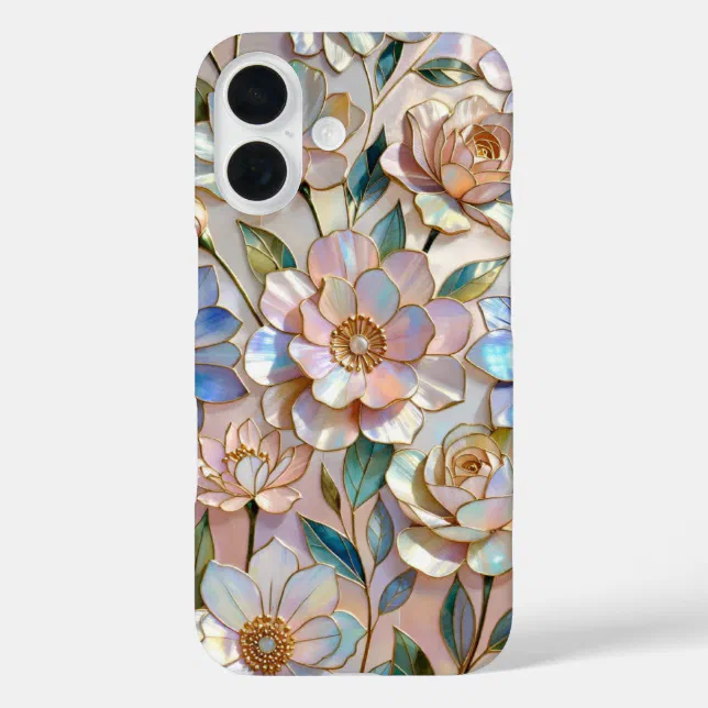 Luxury Floral Stained Glass Phone Case Pastel | Zazzle