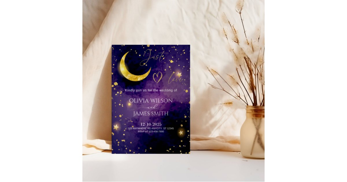 Luxury Galaxy Wedding - Starry Night Party Invitation | Zazzle