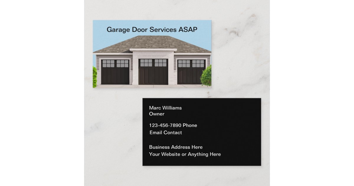 Luxury Garage Doors Business Card Design | Zazzle