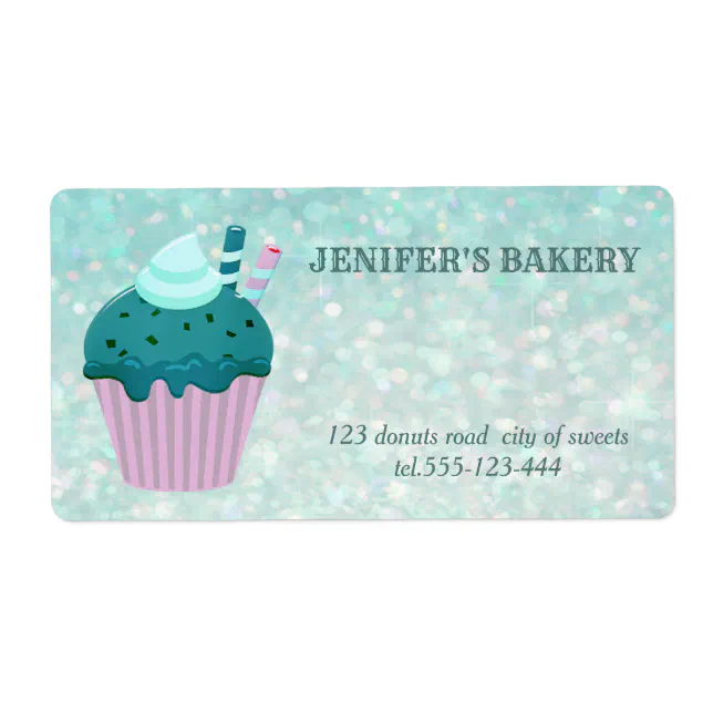 Luxury glittery homemade cupcakes and sweets label | Zazzle