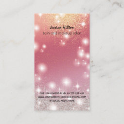 Luxury glittery sparkling butterfly lashes wink business card | Zazzle
