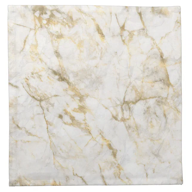 Luxury Gold and White Marble Cloth Napkin | Zazzle