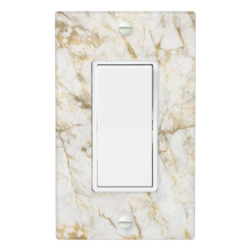 Luxury Gold and White Marble Light Switch Cover | Zazzle