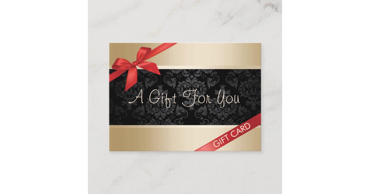 Luxury Gold Background Red Ribbon Gift Certificate | Zazzle