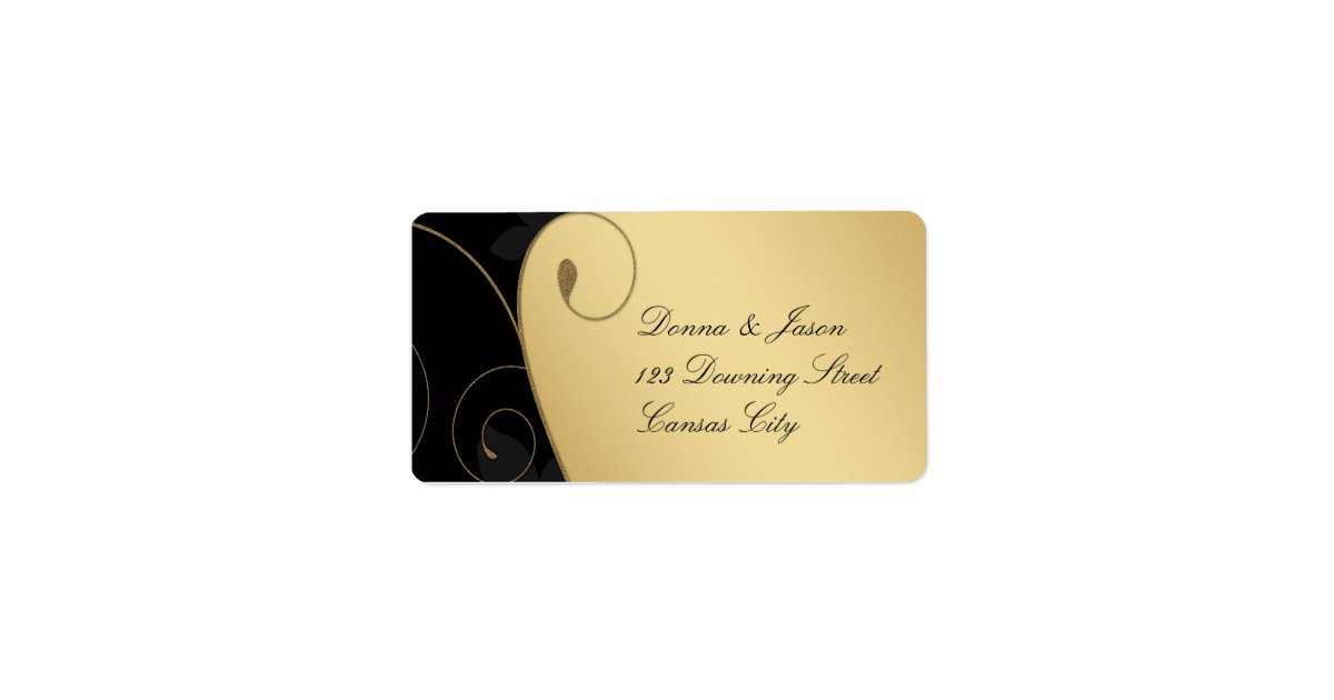 Luxury Gold-Black Address Label | Zazzle