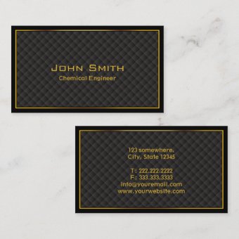 Luxury Gold Border Chemical Engineer Business Card | Zazzle
