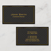Luxury Gold Border Investment Banker Business Card | Zazzle