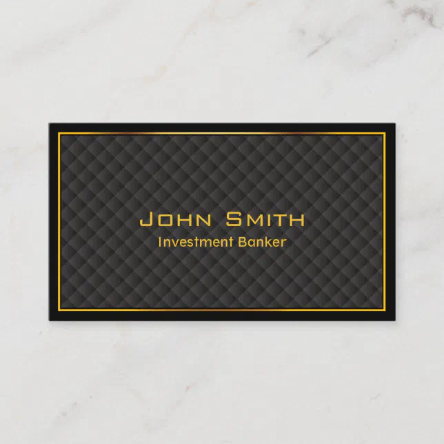 Luxury Gold Border Investment Banker Business Card | Zazzle