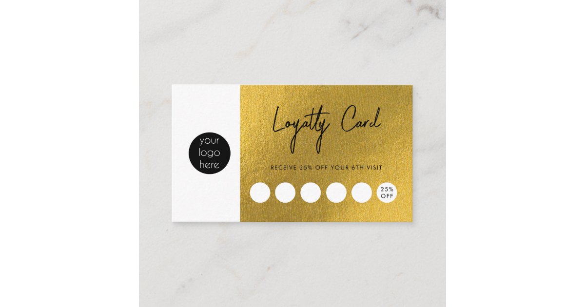 Luxury Gold Business Logo QR Code Loyalty Business Card | Zazzle