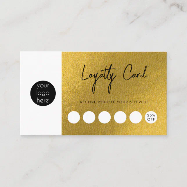 Luxury Gold Business Logo QR Code Loyalty Business Card | Zazzle