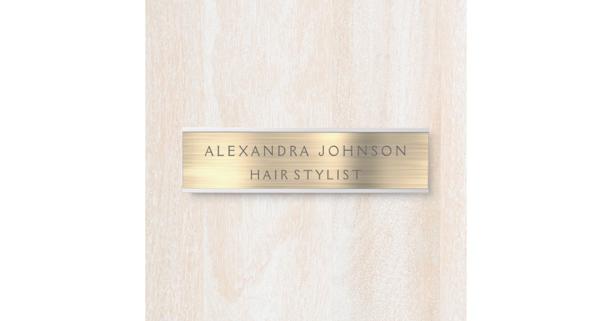 Luxury Gold Foil Modern Business Door Sign | Zazzle