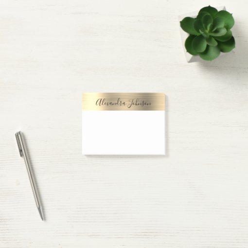 Luxury Gold Foil Professional Business Post-it Notes | Zazzle