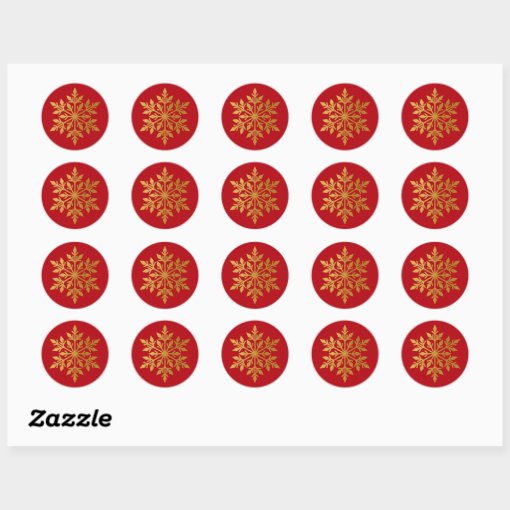 Luxury Gold Foil Snowflake Red Envelope Seal | Zazzle
