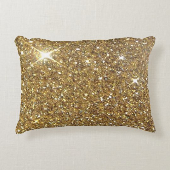 Luxury Gold Glitter - Printed Image Decorative Pillow | Zazzle.com