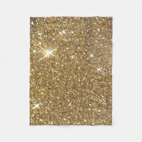 Luxury Gold Glitter - Printed Image Fleece Blanket | Zazzle.com