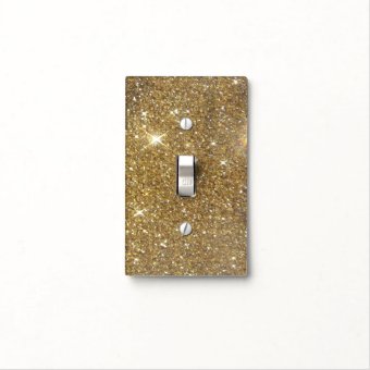 Luxury Gold Glitter - Printed Image Light Switch Cover | Zazzle